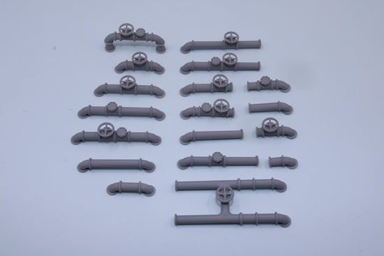 Industrial Piping Set – 18 Pieces - All Scales – Feisters Miniatures